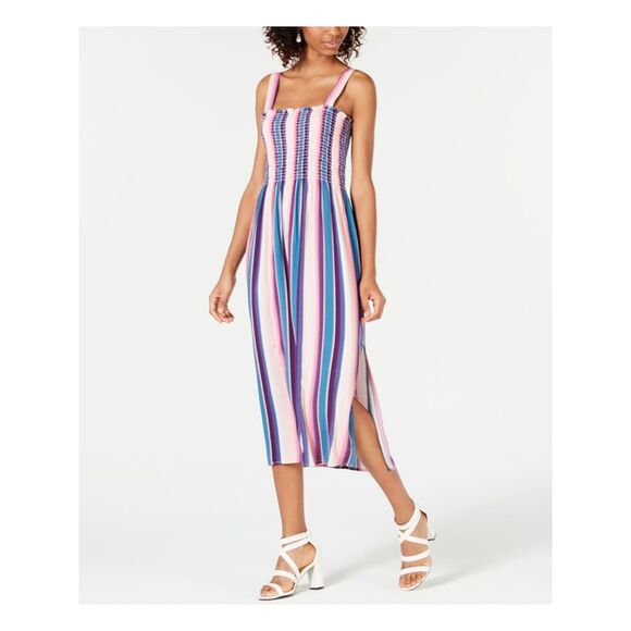 BeBop | Dresses | Bebop Womens Slitted Smocked Sleeveless Square Neck ...